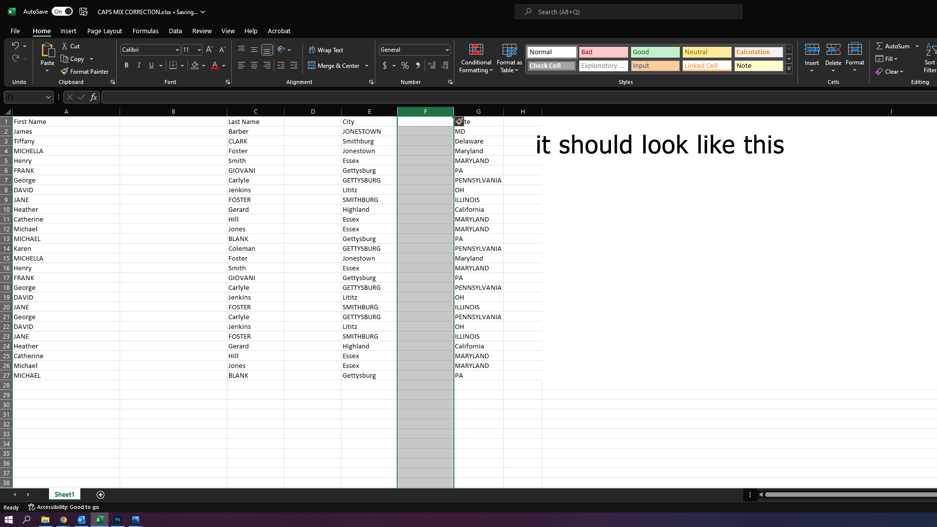 Fixing Mixed CAPS USE In Excel Spreadsheets The William M Steinberg Board Review In 